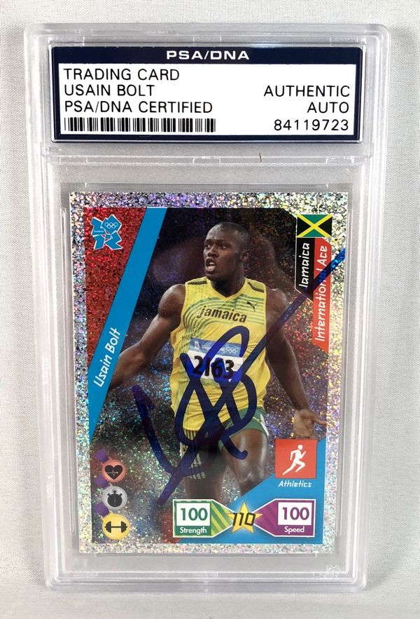 Usain Bolt Signed 2012 London Olympics Trading Card PSA/DNA 3 ...