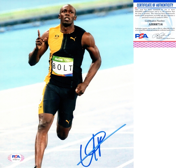 Usain Bolt Signed 8x10 Photo PSA/DNA - Memorabilia For Less