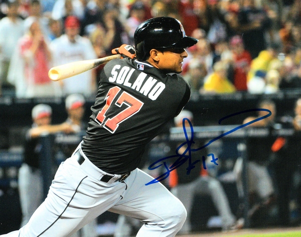 Miami Marlins Donovan Solano Autographed 8x10 Photo - Memorabilia For Less