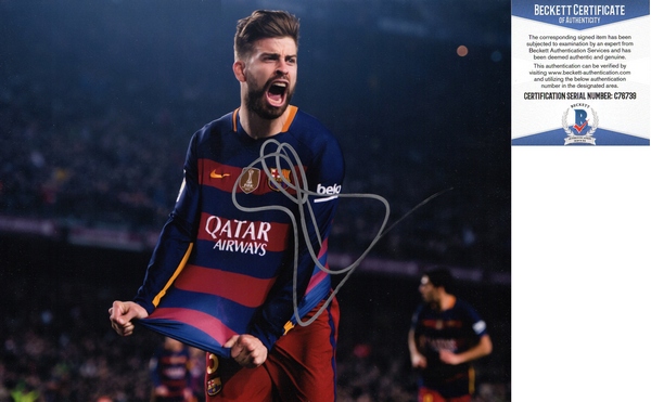 Gerard Pique Signed 11x14 Photo FC Barcelona Spain Beckett BAS ...