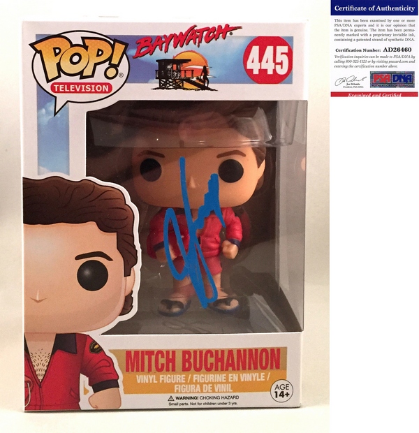 David Hasselhoff Signed Funko Pop Figurine Baywatch Mitch Buchannon PSA ...