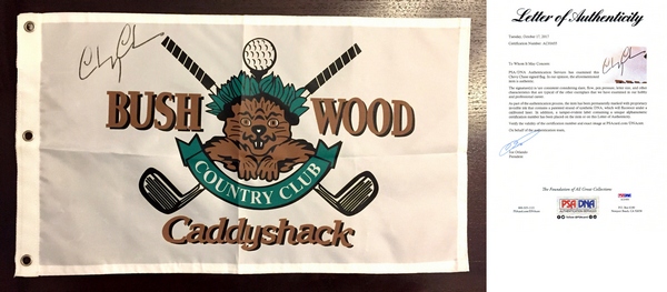 Chevy Chase Signed Golf Flag Caddyshack PSA/DNA - Memorabilia For Less