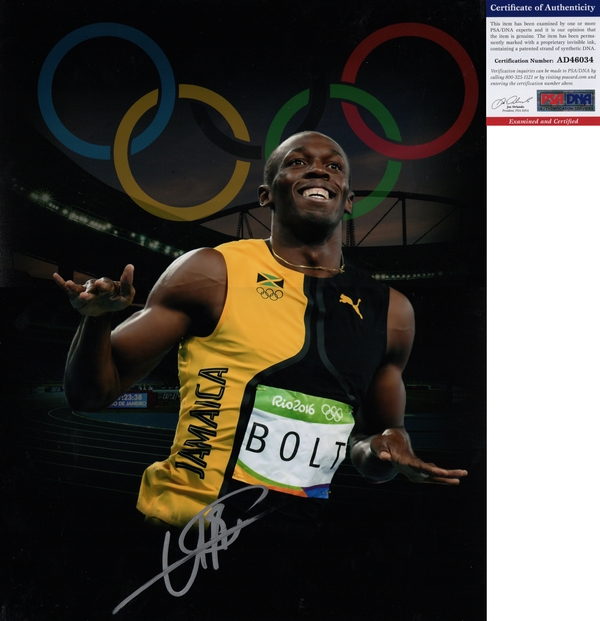 Usain Bolt Signed 11x14 Photo Rio Olympics Fastest Human Alive 9 PSA ...
