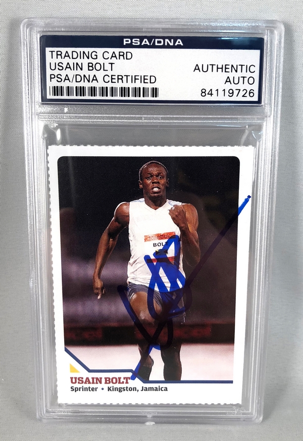 Usain Bolt Signed Rookie Trading Card PSA/DNA 2 - Memorabilia For Less