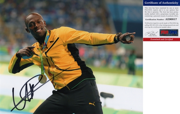Usain Bolt Signed 8x10 Photo Olympics Gold Medalist 17 PSA/DNA ...
