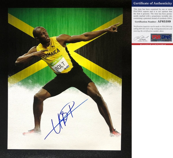 Olympics Usain Bolt Signed 16x20 Canvas Photo 4 PSA/DNA - Memorabilia ...
