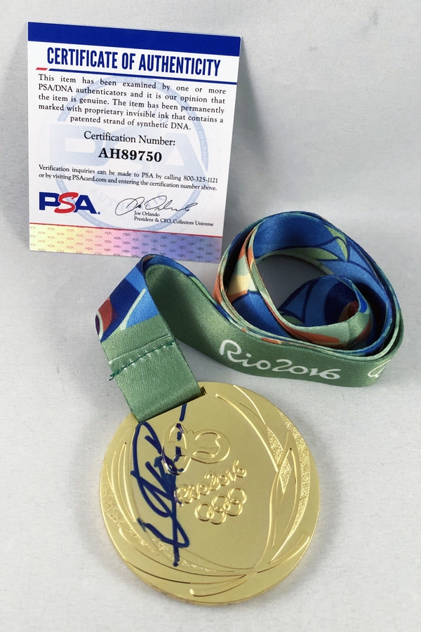 Olympics Usain Bolt Signed Gold Medal Rio Olympics 10 PSA/DNA ...