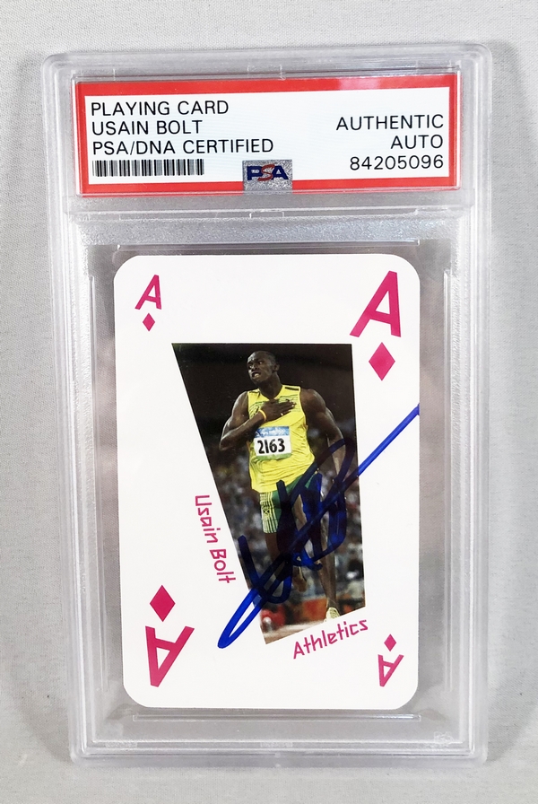 Usain Bolt Signed Trading Card PSA/DNA - Memorabilia For Less