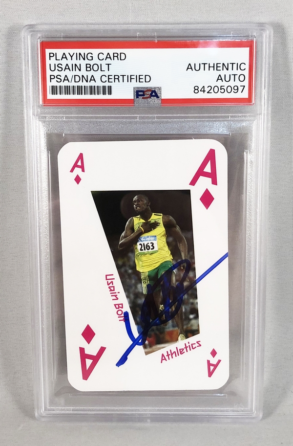 Usain Bolt Signed Trading Card PSA/DNA 1 - Memorabilia For Less