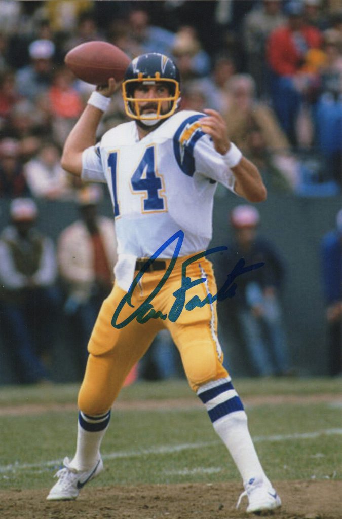 San Diego Chargers Dan Fouts Signed 4x6 Photo - Memorabilia For Less
