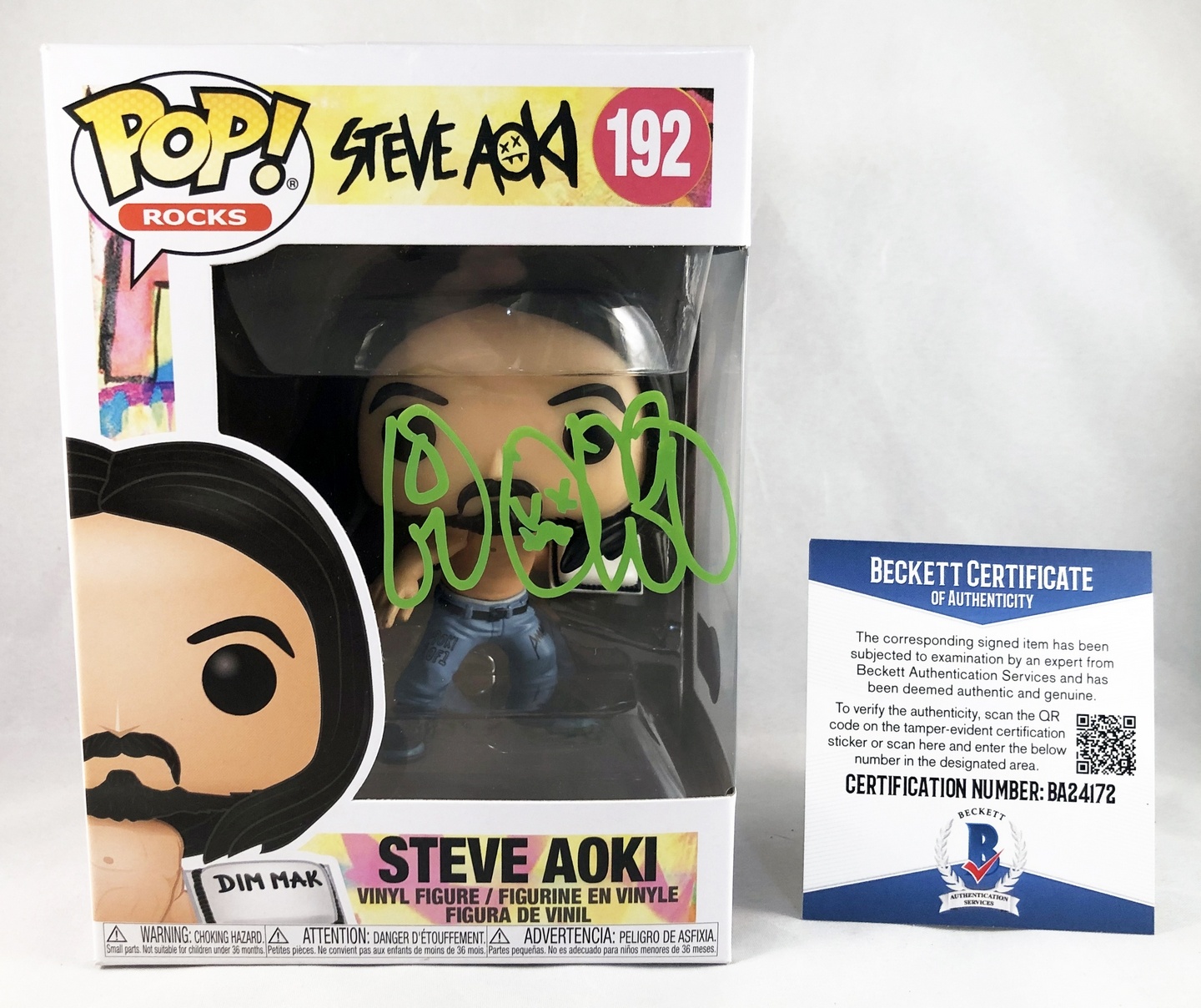 Steve Aoki Signed Funko Pop Beckett BAS - Memorabilia For Less