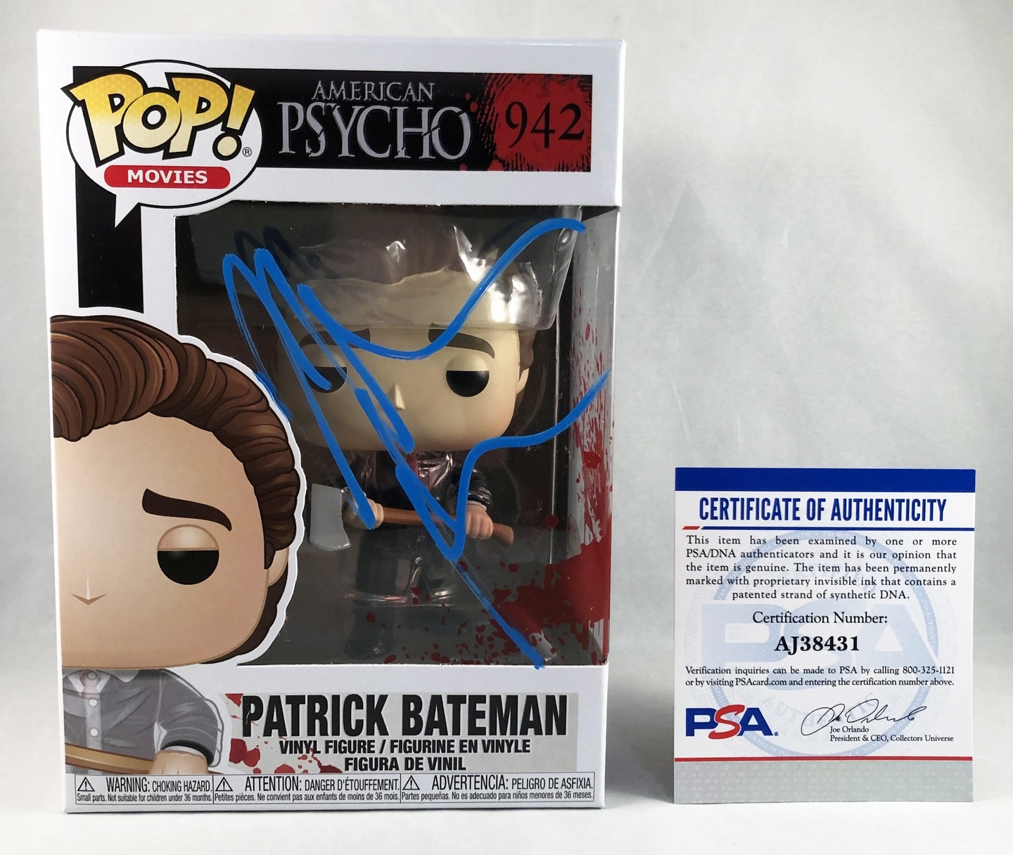 Christian Bale Signed Funko Pop Patrick Bateman American Psycho PSA/DNA ...