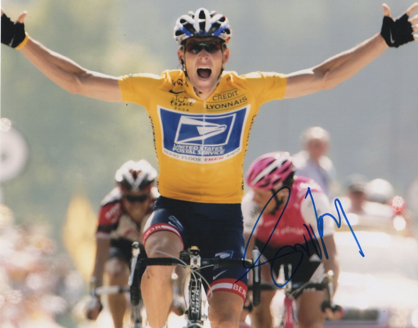 Lance Armstrong Signed 8x10 Photo Tour de France Champion 5 ...