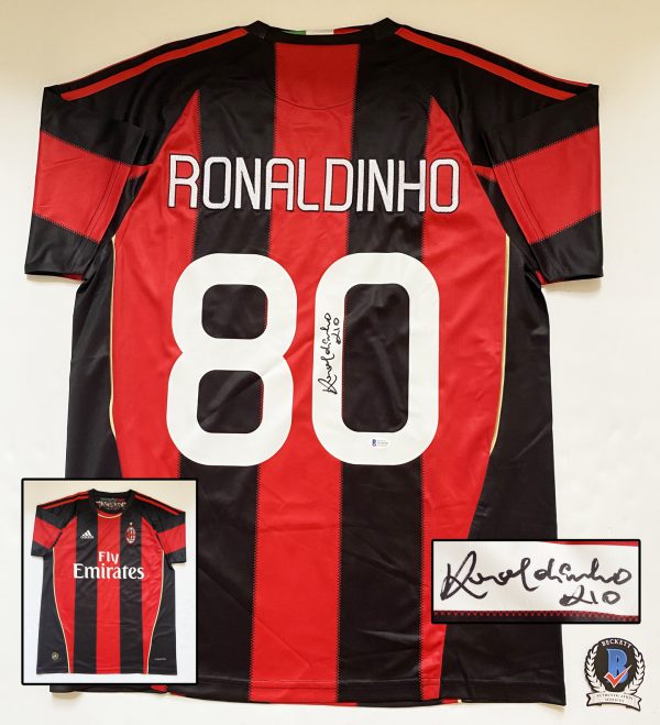 Ronaldinho Signed Jersey Brasil Barcelona Champion Beckett BAS 7 ...