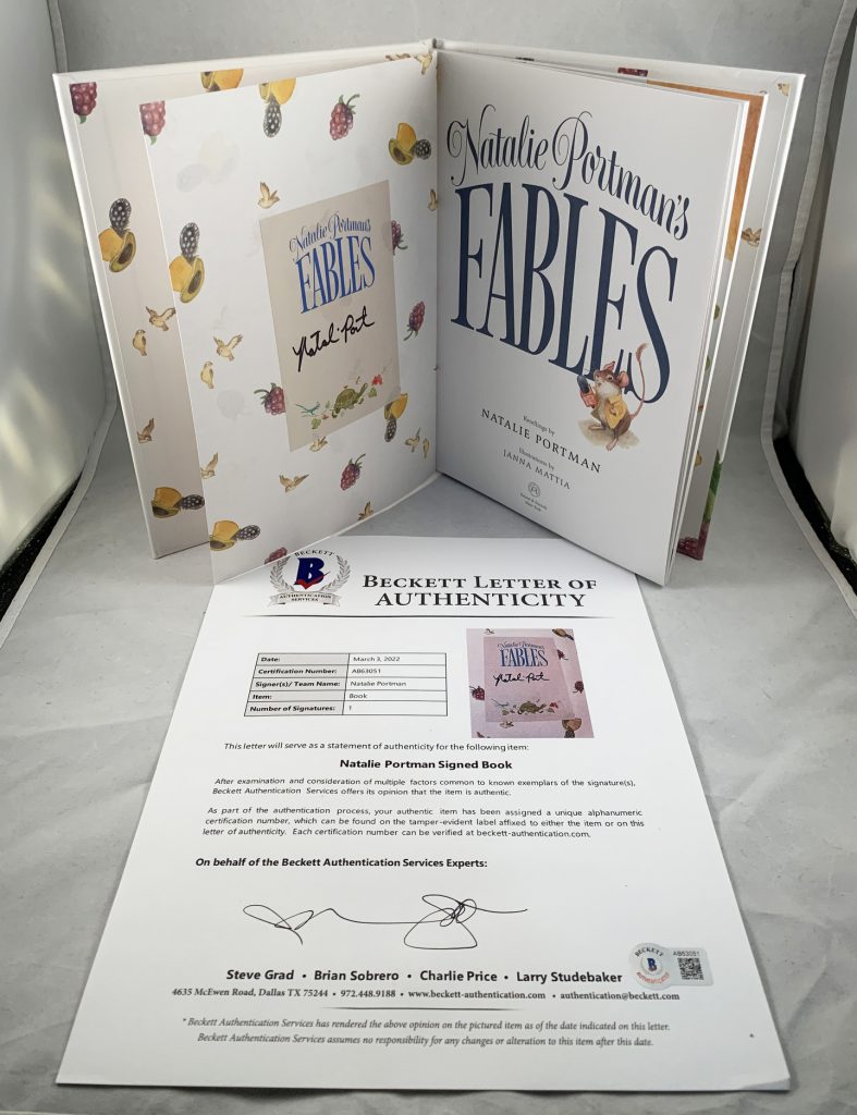 Natalie Portman Signed Book Fables Backett BAS - Memorabilia For Less