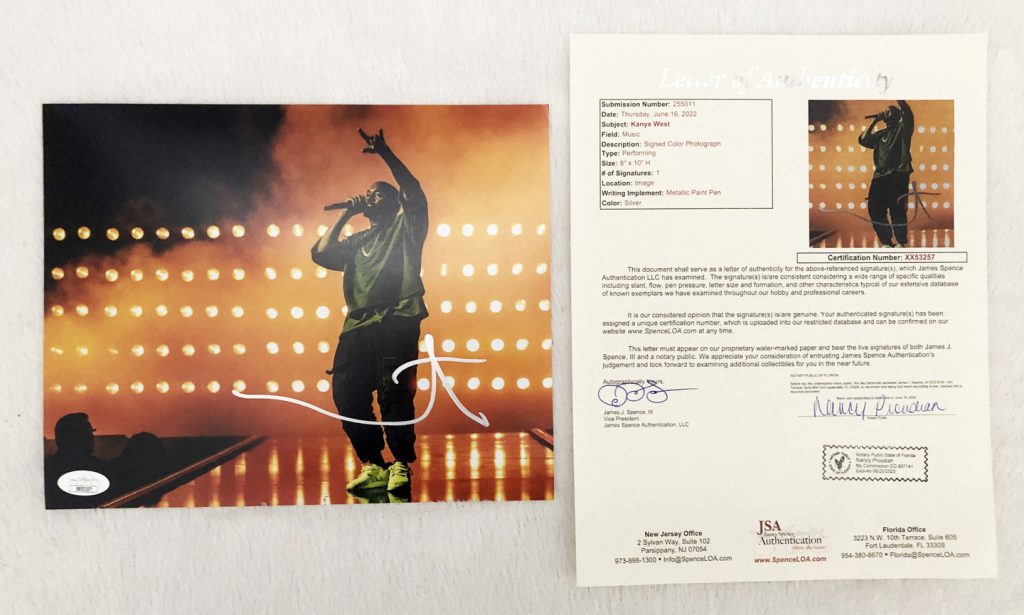 Kanye West Signed 8x10 Photo Ye Donda JSA LOA 1 - Memorabilia For Less