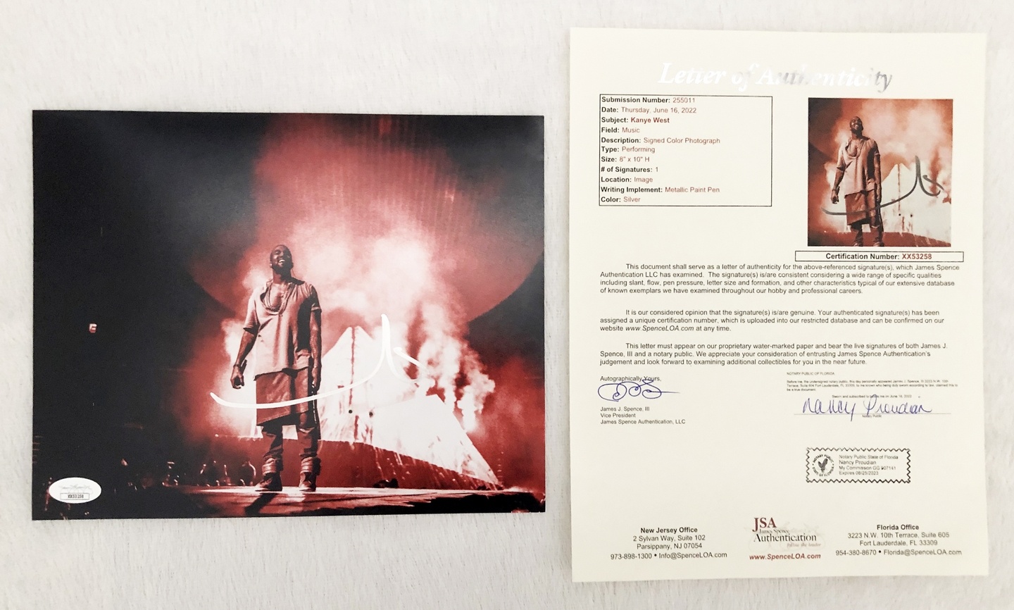 Kanye West Signed 8x10 Photo Ye Donda JSA LOA 2 - Memorabilia For Less