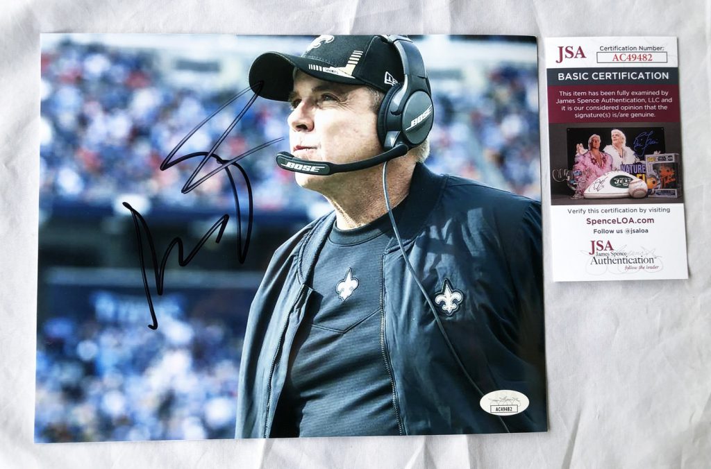 New Orleans Saints Sean Payton Signed 8x10 Photo JSA - Memorabilia For Less
