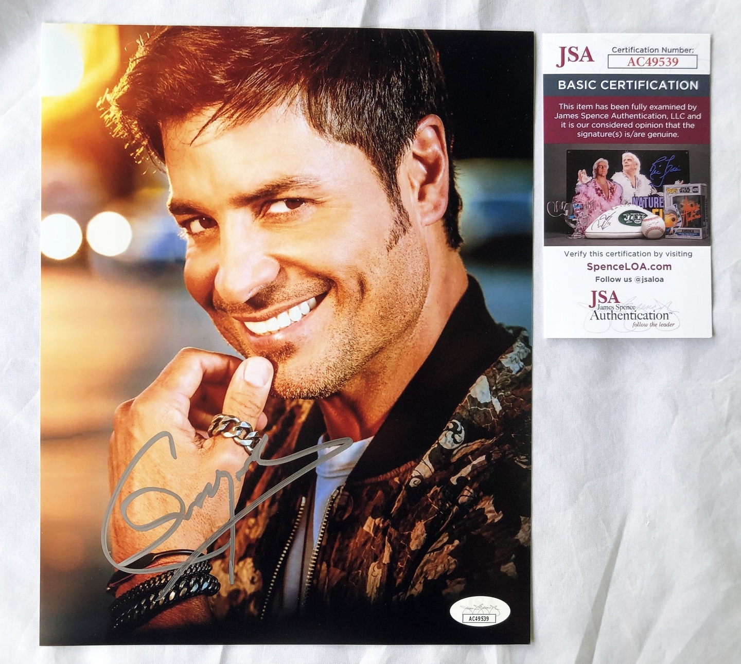 Chayanne Signed 8x10 Photo JSA - Memorabilia For Less
