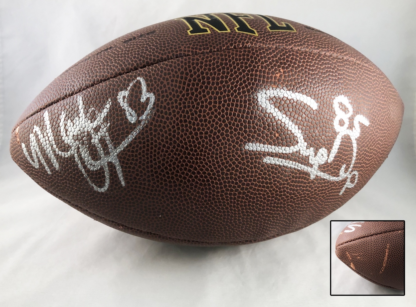 Miami Dolphins Mark Clayton and Mark Super Duper Signed Football Marks ...