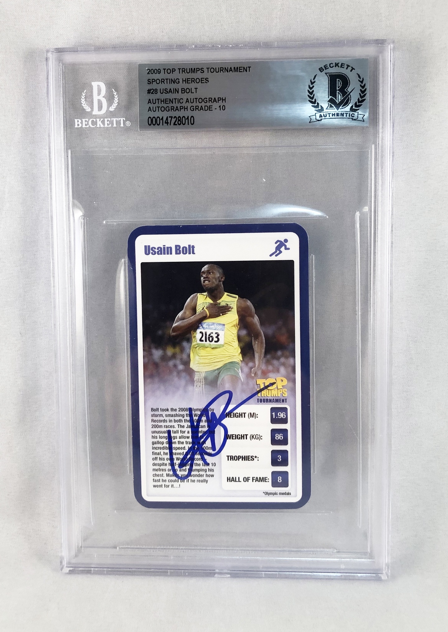 Usain Bolt Signed Trading Card Beckett BAS - Memorabilia For Less