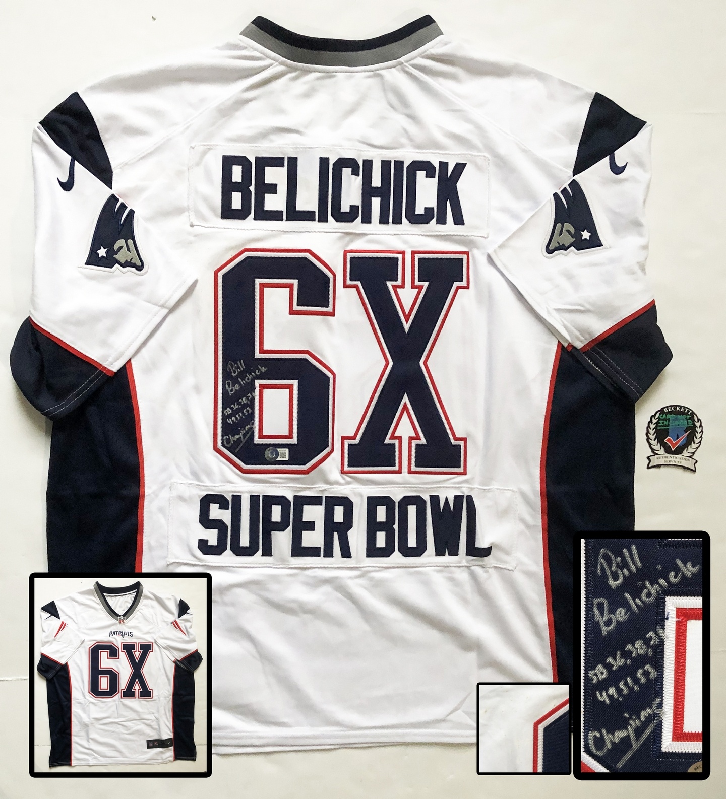 Bill Belichick Signed Jersey New England Patriots Beckett BAS ...