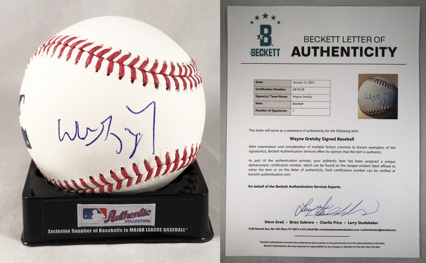 Wayne Gretzky Autograph Authentication