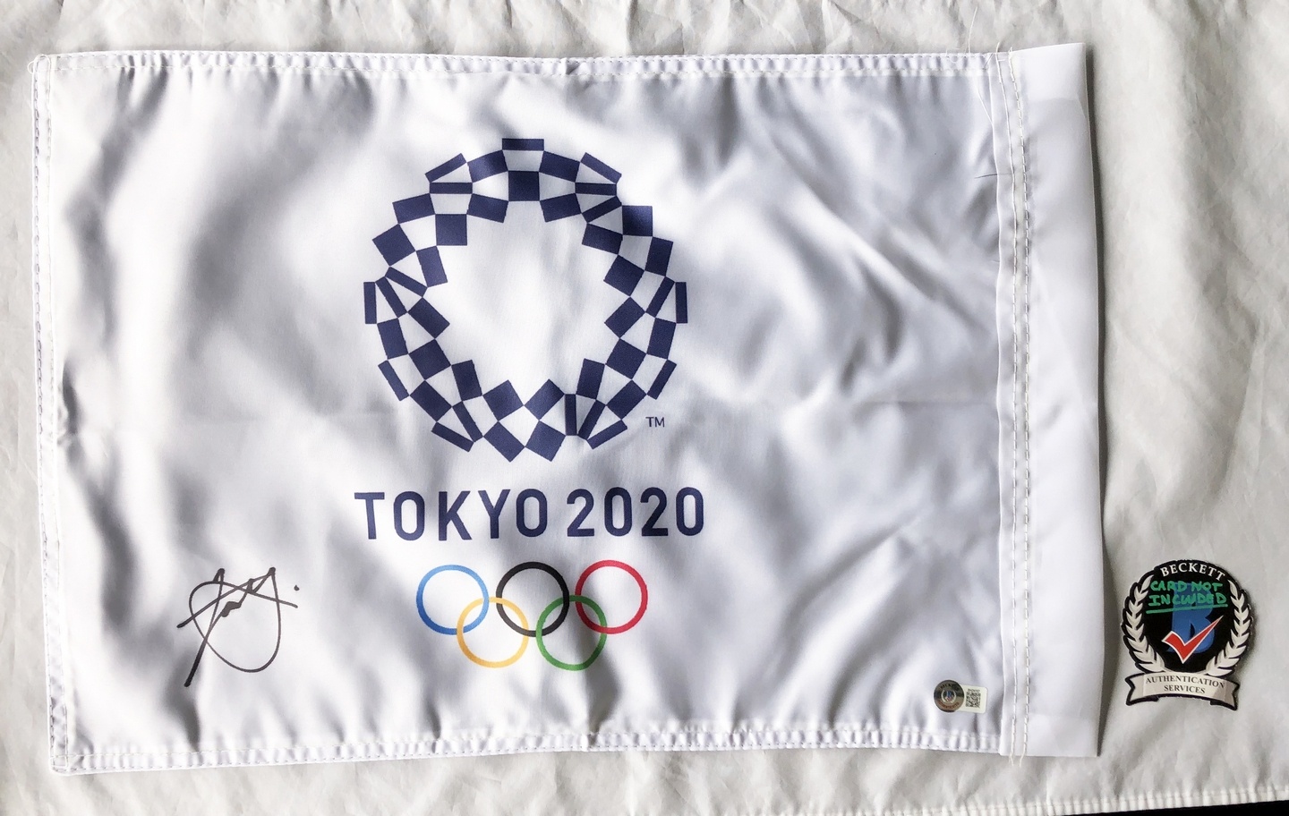 Xander Schauffele Signed 2020 Tokyo Olympics Flag Gold Medal Champ ...