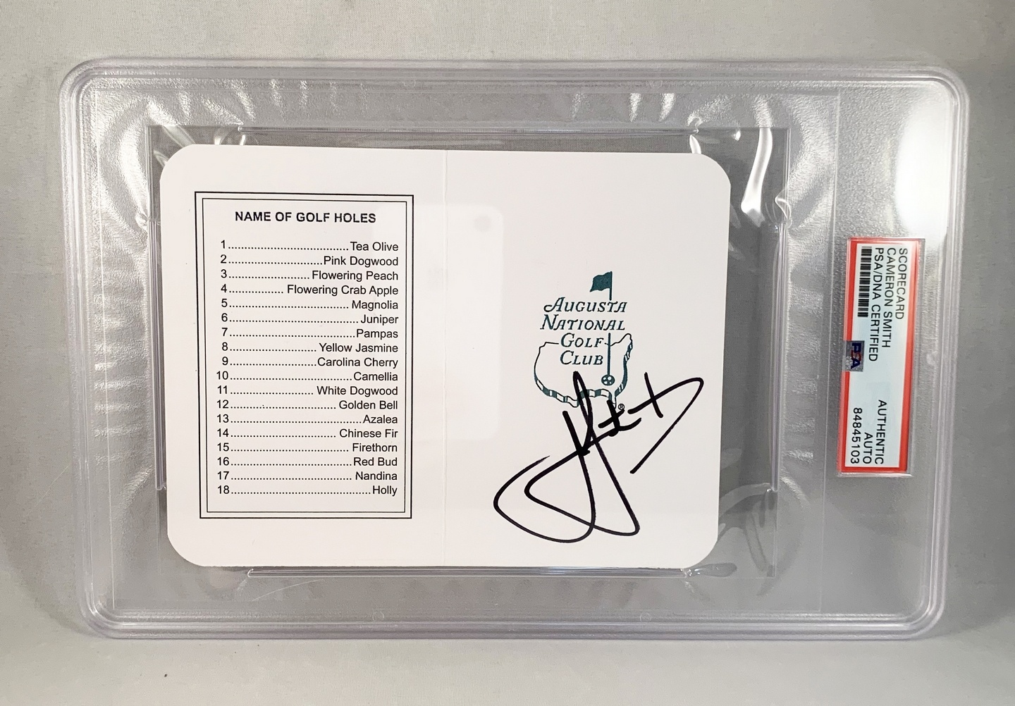 Cameron Smith Signed Masters ScoreCard PSA/DNA 1 - Memorabilia For Less