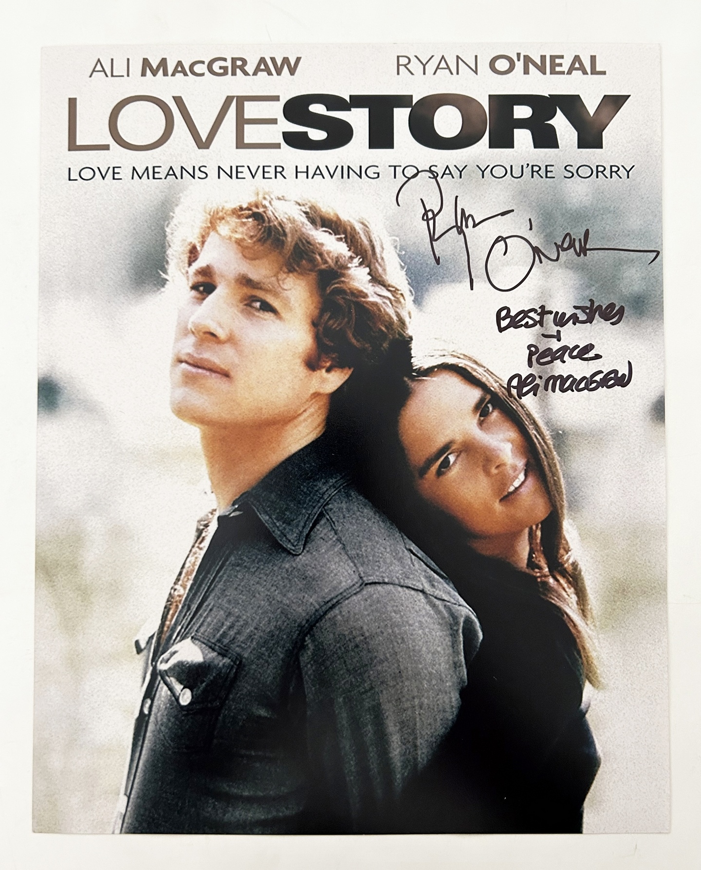 Ali MacGraw Ryan O'Neal Signed 8x10 Photo Love Story 7 - Memorabilia ...