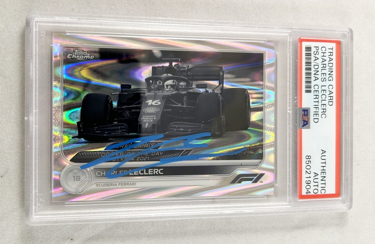 Charles Leclerc Signed Card 2022 Topps #180 Formula 1 F1 Ferrari PSA ...