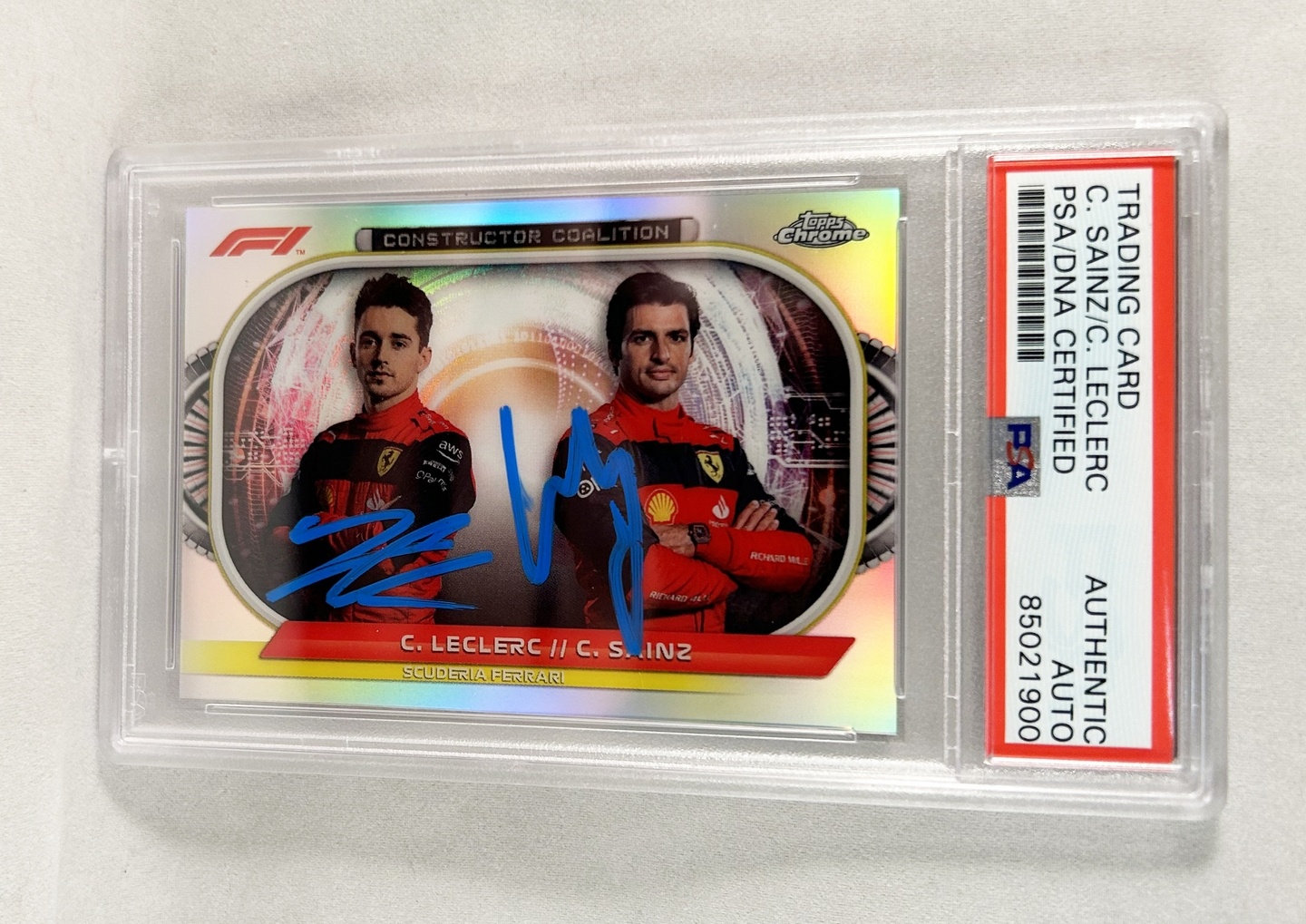 Charles Leclerc and Carlos Sainz Signed Card 2022 Topps Chrome #CC-SF ...