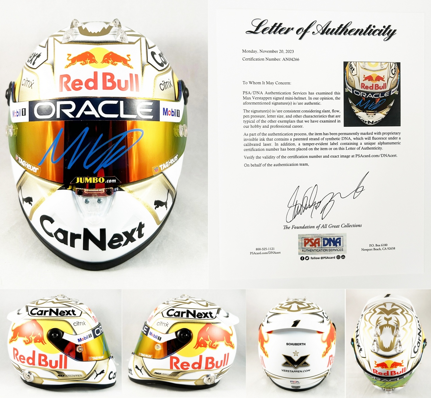 Max Verstappen Signed Helmet 1:2 2023 World Champion Red Bull Formula 1 ...