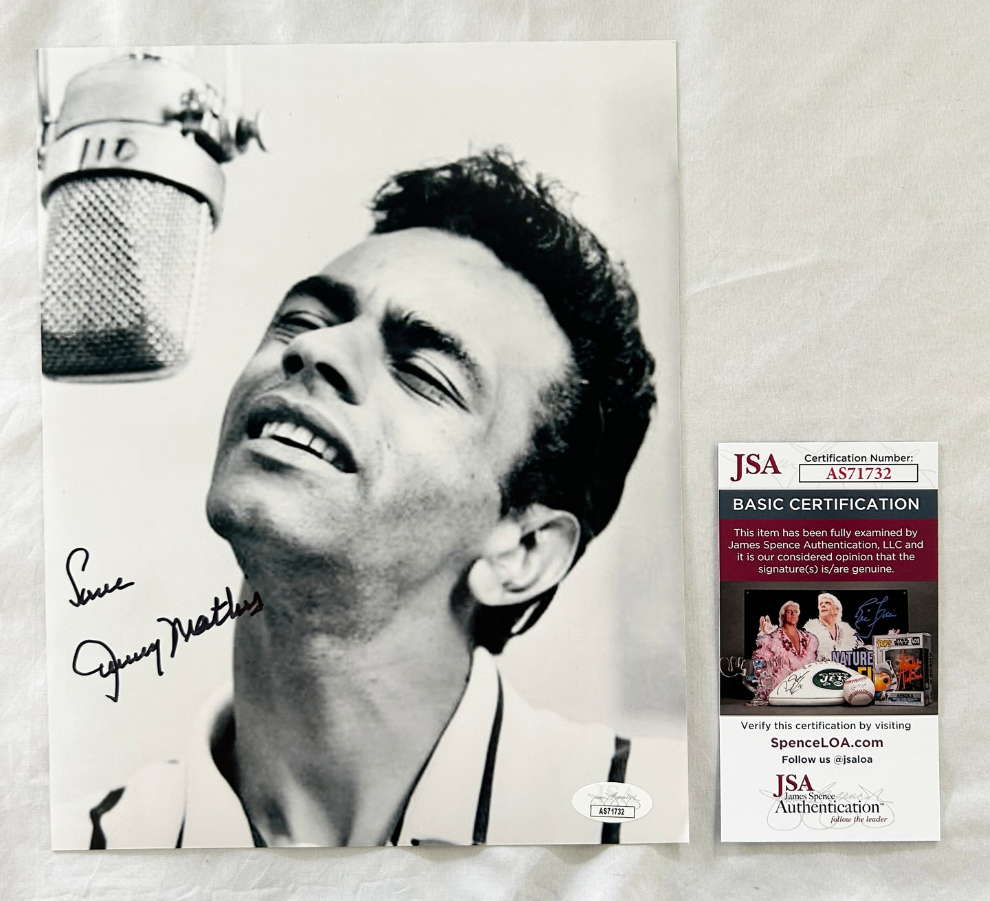 Johnny Mathis Signed 8x10 Photo JSA 2 - Memorabilia For Less
