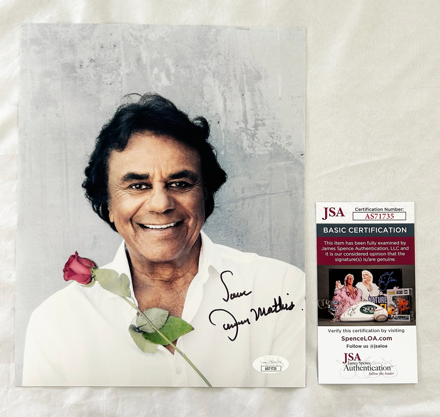 Johnny Mathis Signed 8x10 Photo JSA 5 - Memorabilia For Less