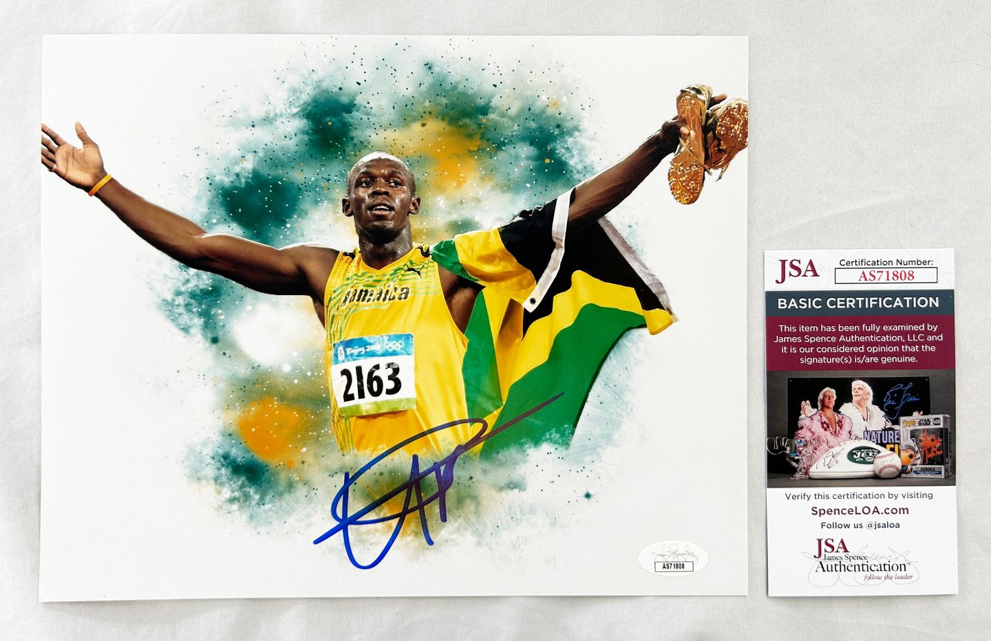 Usain Bolt Signed 8x10 Olympics Gold Photo JSA 11 - Memorabilia For Less
