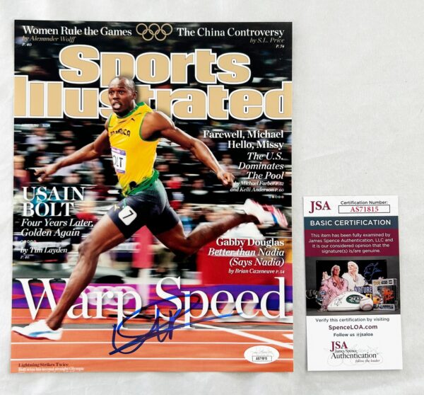 Usain Bolt Signed 8x10 Olympics Gold Photo JSA 18 - Memorabilia For Less