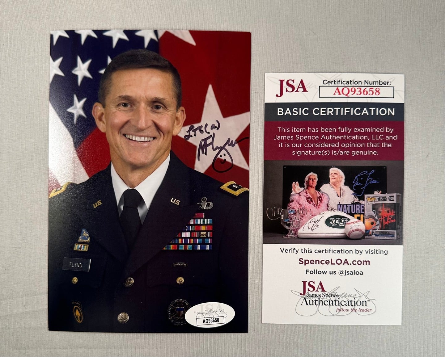 General Michael Flynn Signed 4x6 Photo JSA - Memorabilia For Less