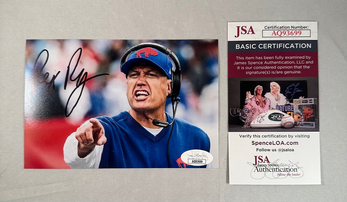 Rex Ryan Signed 4x6 Photo JSA 1 - Memorabilia For Less