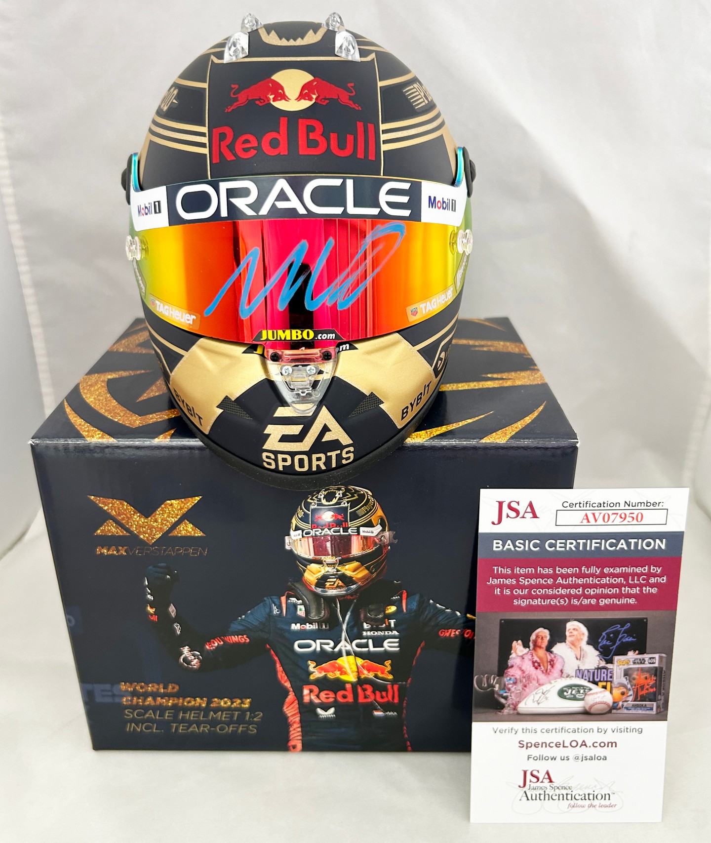 Max Verstappen Signed Helmet 1:2 2023 World Champion Red Bull Formula 1 ...
