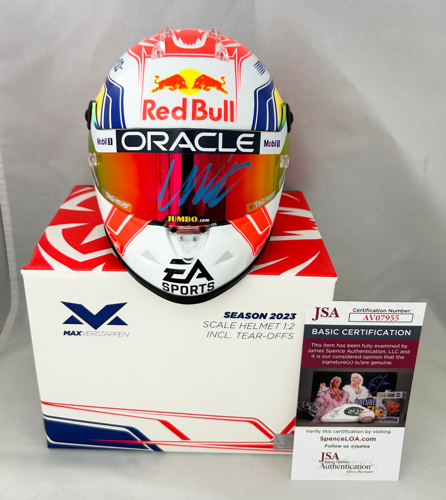 Max Verstappen Signed Helmet 1:2 2023 Season Red Bull Formula 1 F1 JSA ...