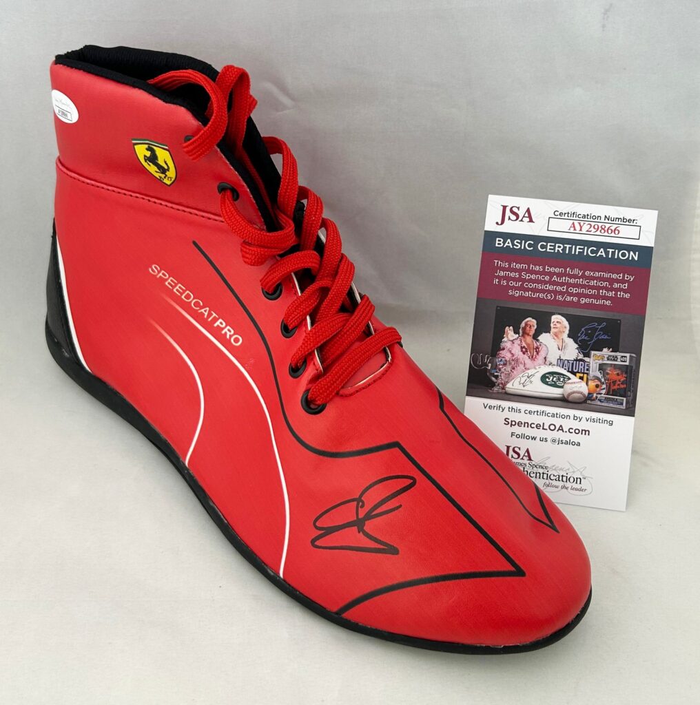 Oliver Bearman Signed Boot Ferrari Haas 1 Formula 1 JSA - Memorabilia ...