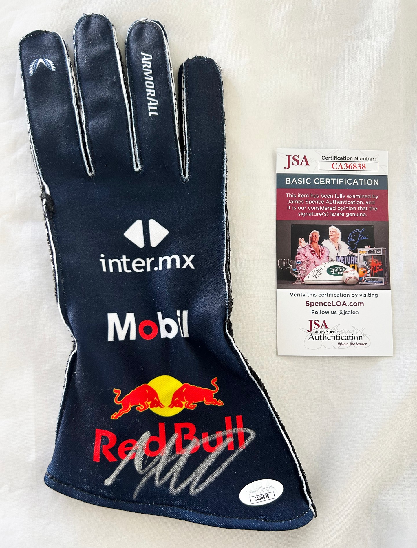 Max Verstappen Signed Racing Glove Red Bull Formula 1 F1 JSA 2 ...