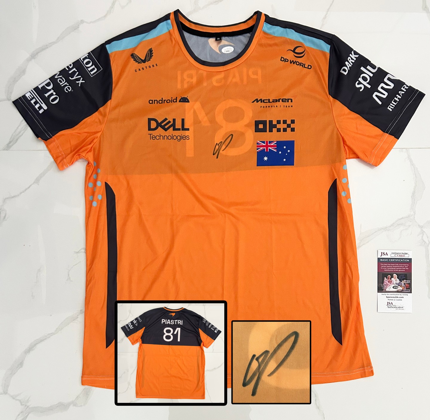 Oscar Piastri Signed Shirt McLaren Formula 1 F1 JSA 2 - Memorabilia For ...