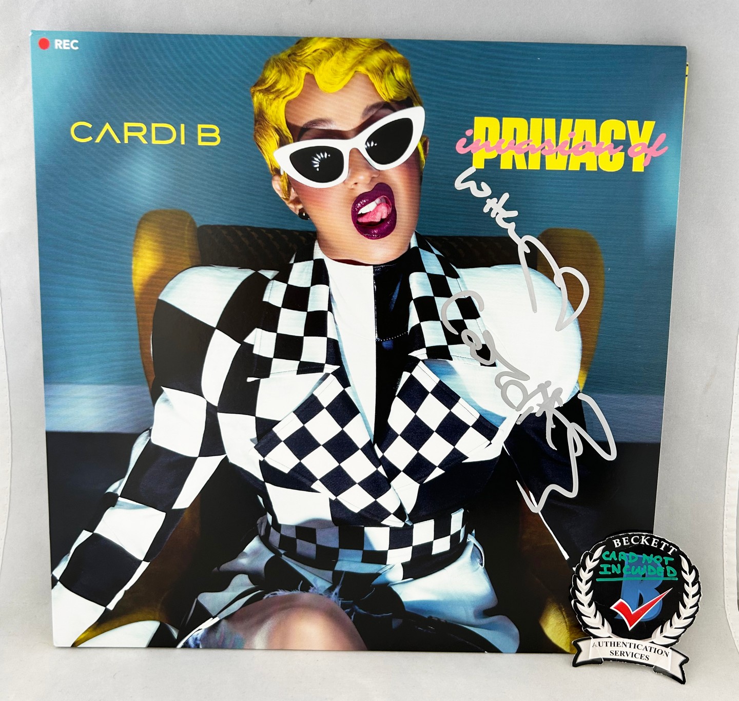 Cardi B Signed Vinyl LP Album Invasion of Privacy Beckett BAS ...