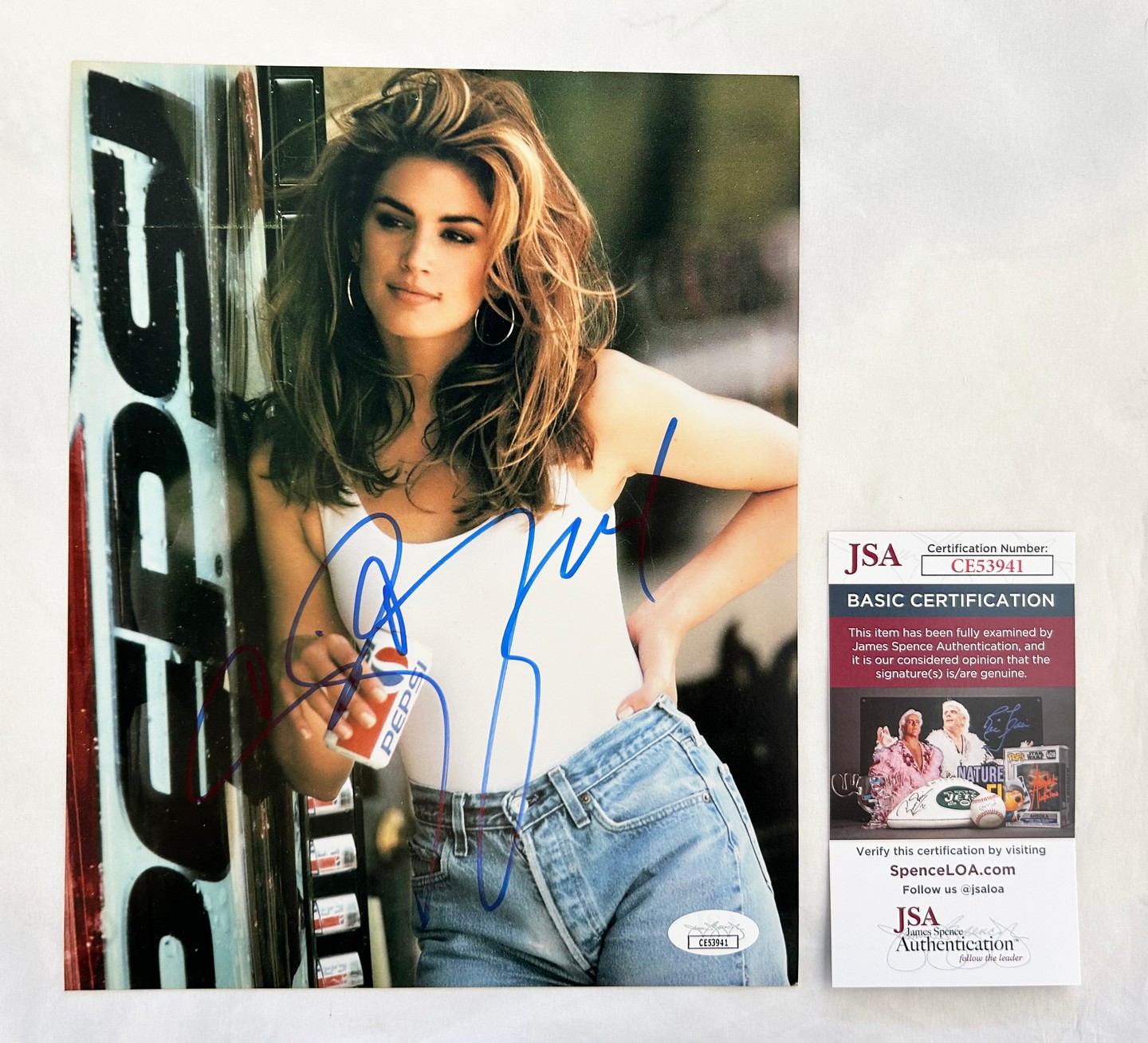 Cindy Crawford Signed 8x10 Photo JSA - Memorabilia For Less