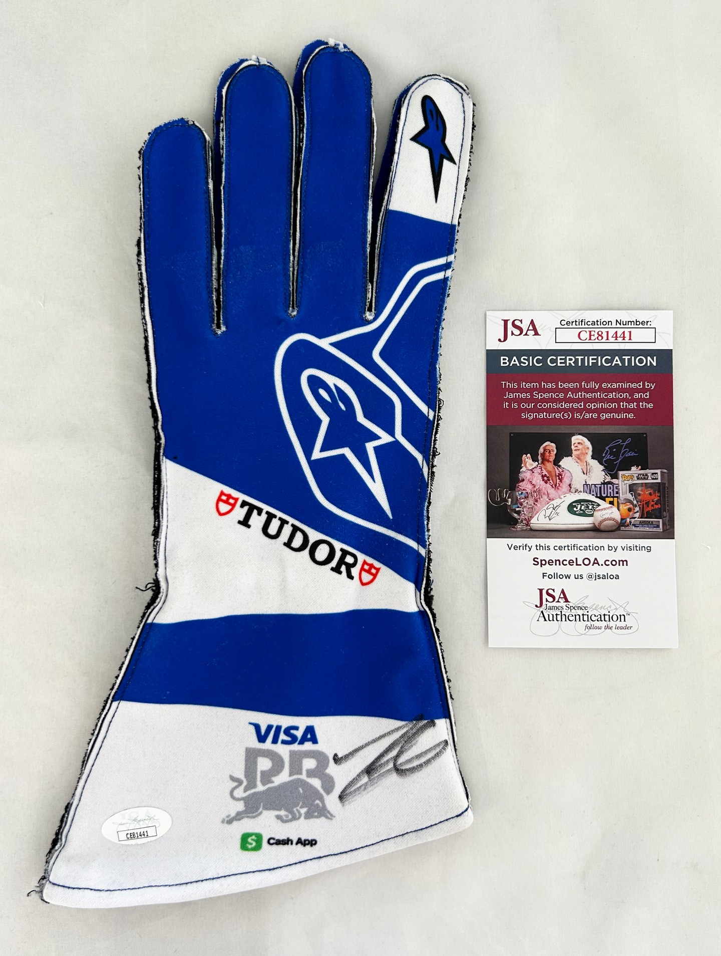 Isack Hadjar Signed Racing Glove Visa Cash App Racing Bulls F1 Formula ...