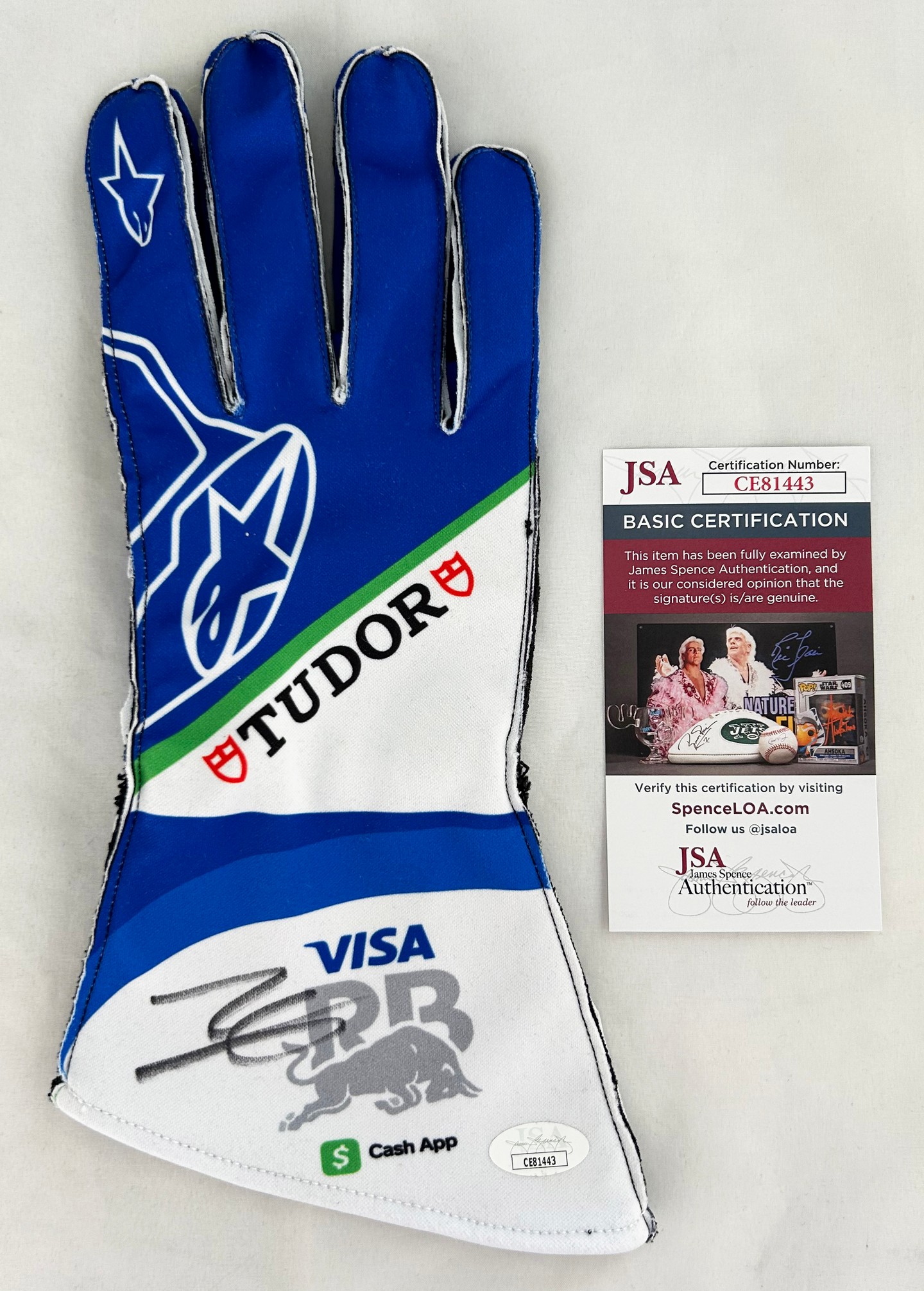 Isack Hadjar Signed Racing Glove Visa Cash App Racing Bulls F1 Formula ...