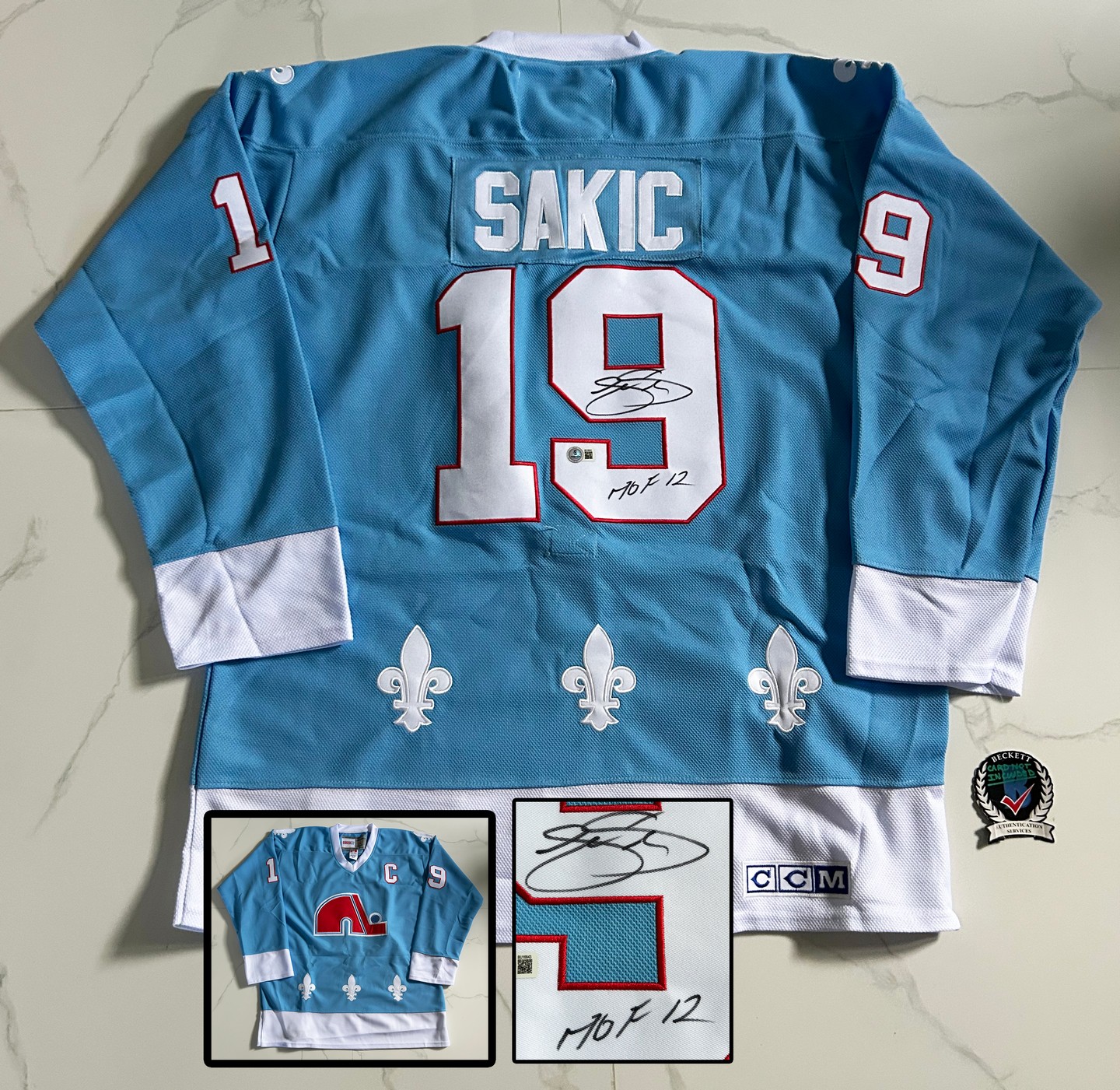 Joe Sakic Signed Jersey Quebec Nordiques Beckett BAS - Memorabilia For Less