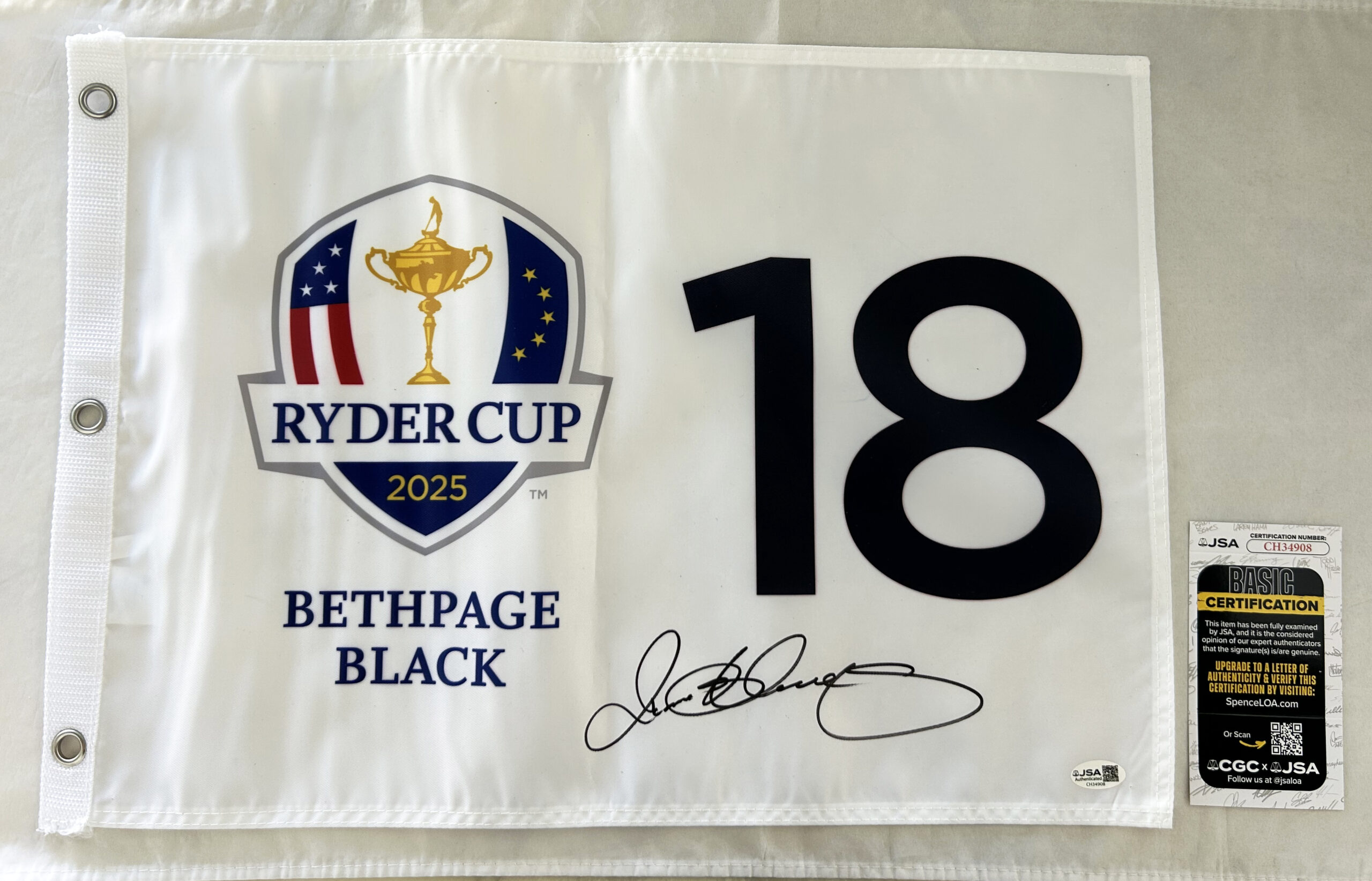 Rory McIlroy Signed Golf Flag 2025 Ryder Cup JSA - Memorabilia For Less